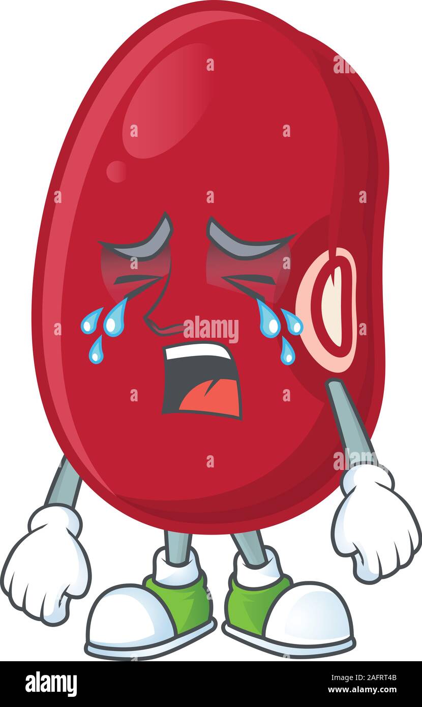Sad Crying gesture adzuki beans cartoon character style Stock Vector ...