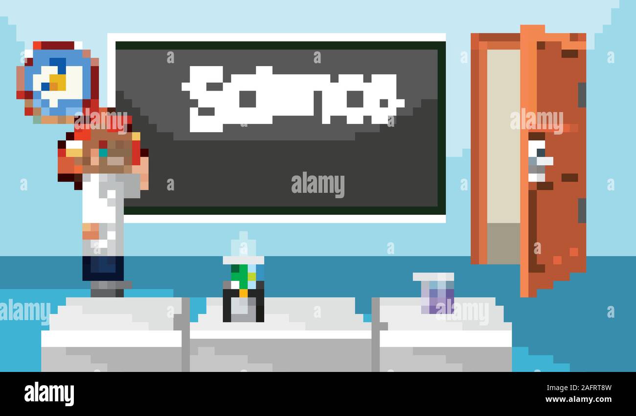 Classroom scene with science student inside illustration Stock Vector ...