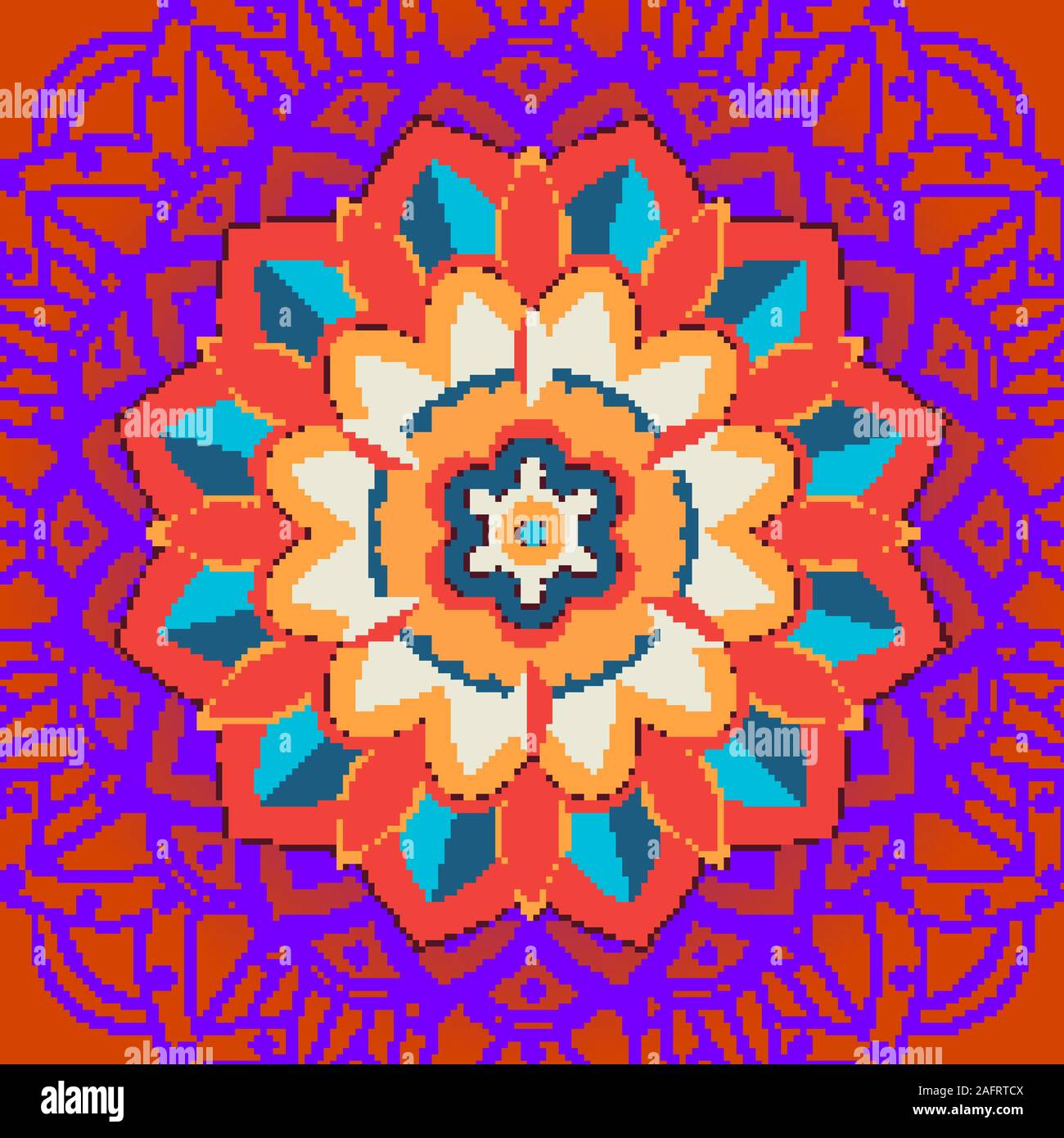 Mandala patterns on orange background illustration Stock Vector Image ...