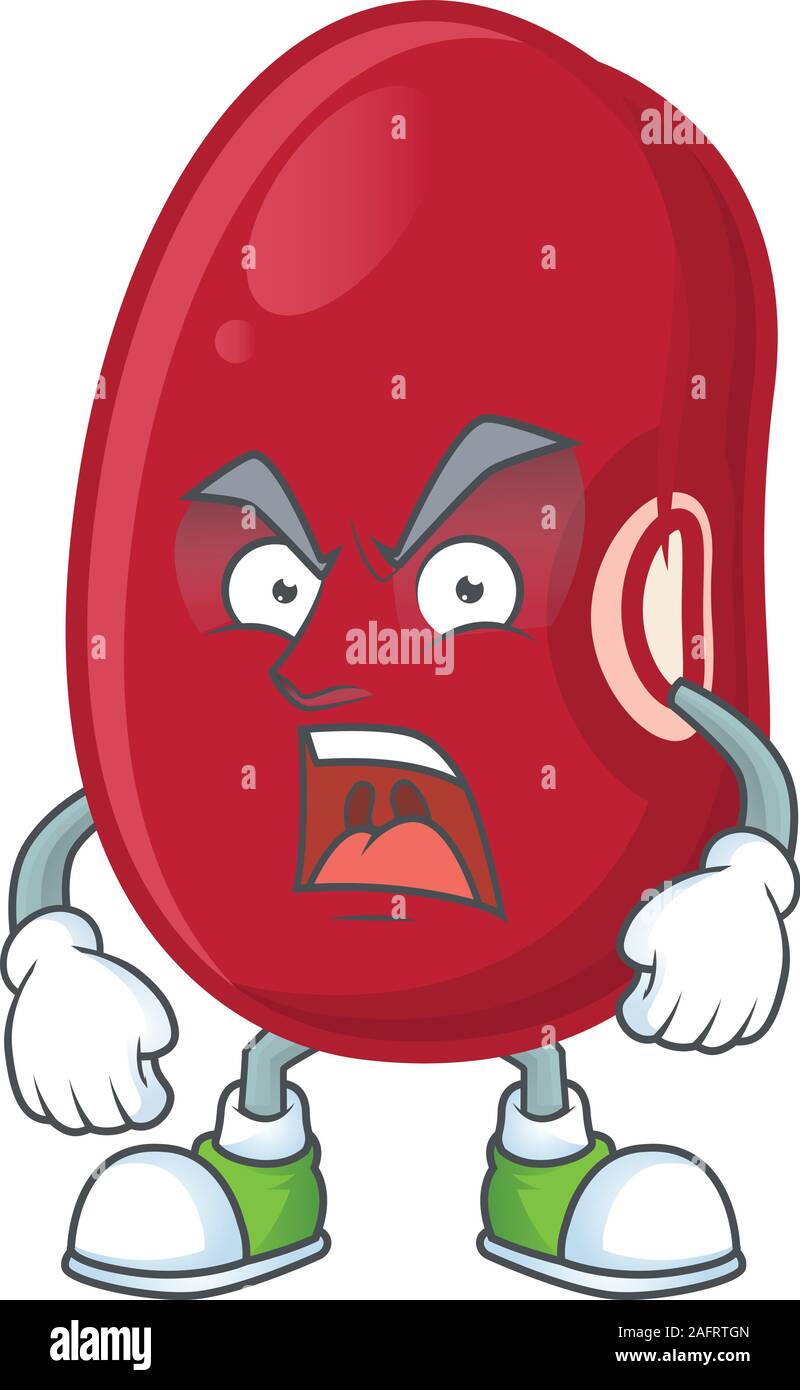 angry face of adzuki beans cartoon character style Stock Vector Image ...