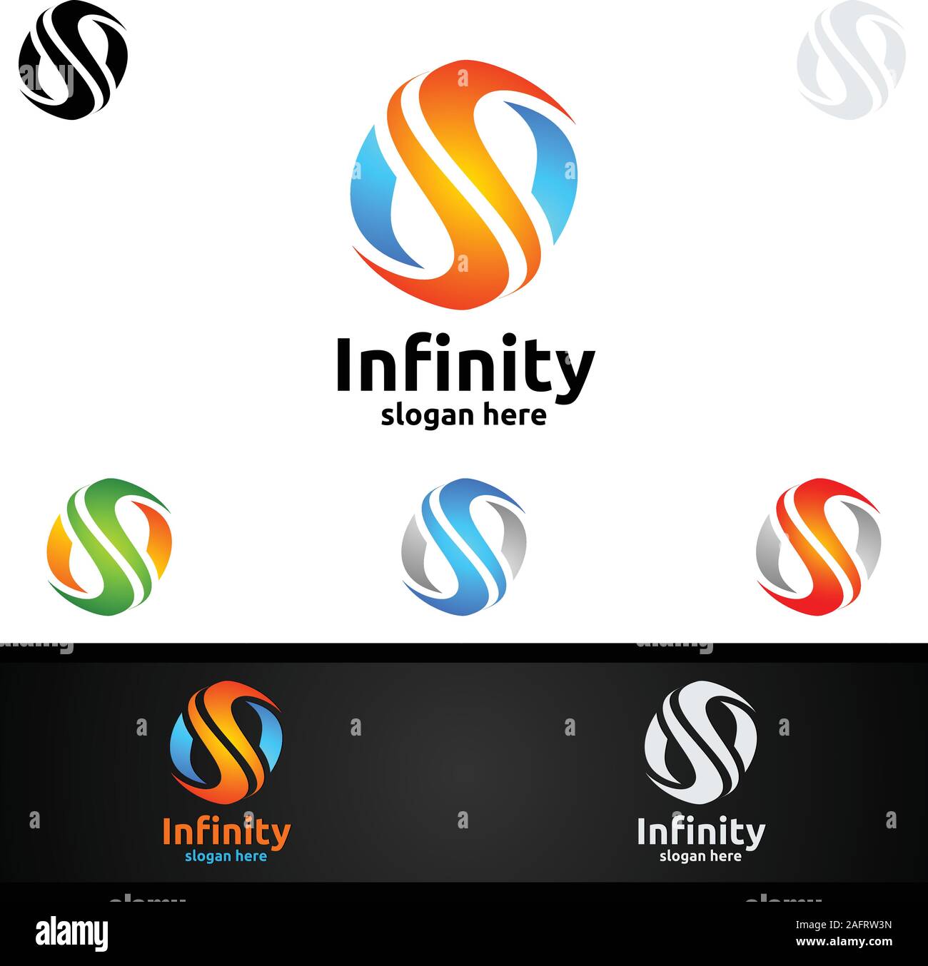 Infinity loop logo icon. Vector unlimited infinity, endless line shape ...