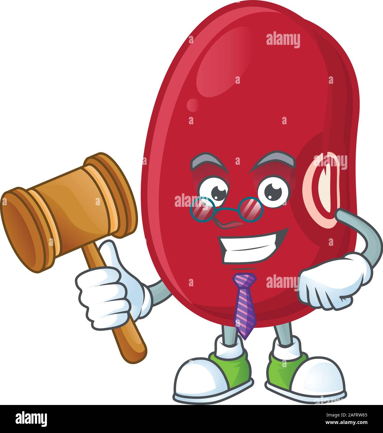 A professional judge adzuki beans presented in cartoon character design ...
