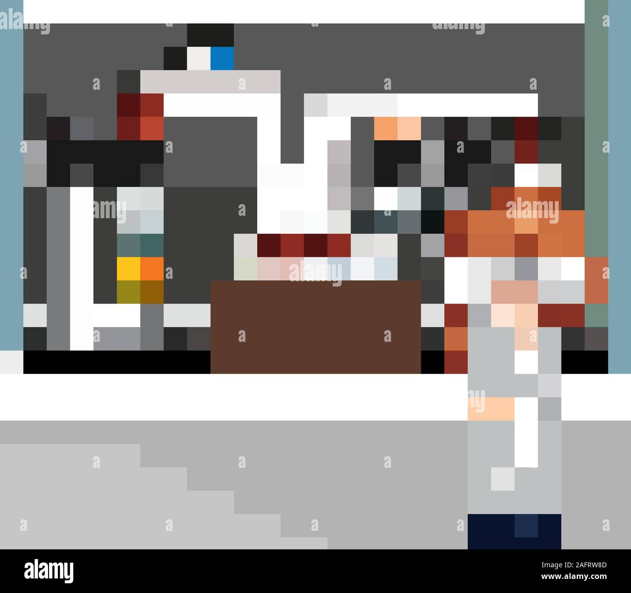 Classroom scene with science student and equipments illustration Stock ...