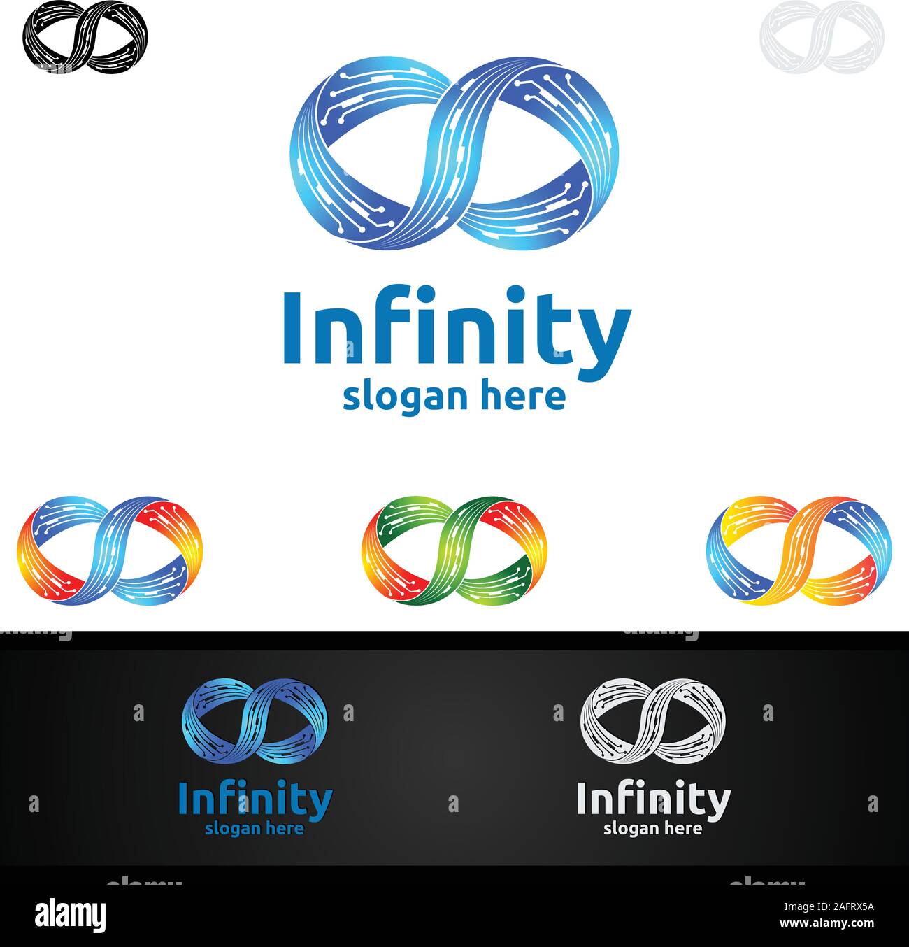 Infinity loop logo icon. Vector unlimited infinity, endless line shape ...