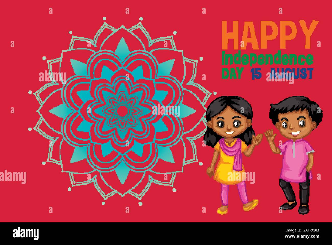 Public holiday poster design with happy kids illustration Stock Vector ...