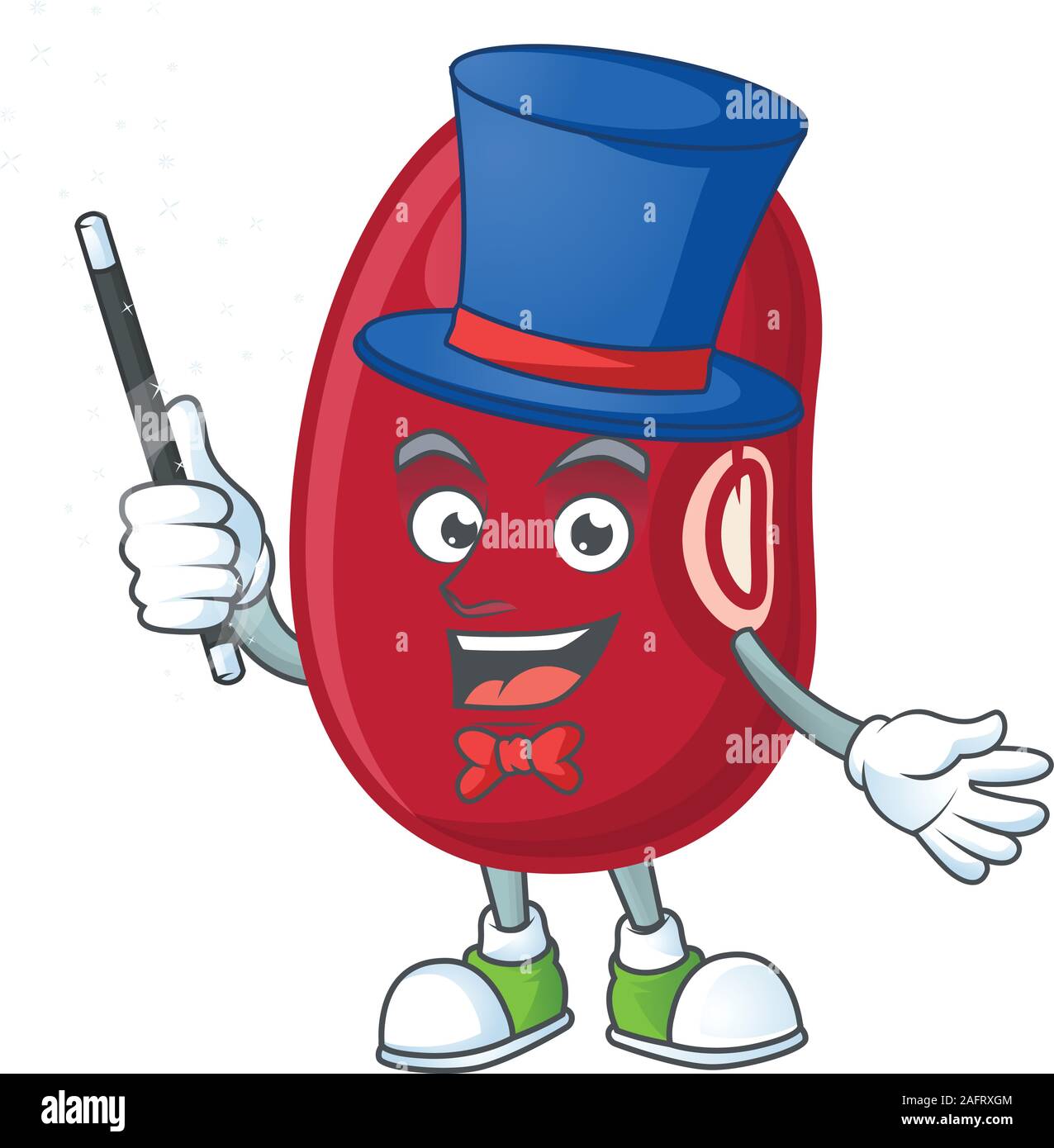 Cartoon character of adzuki beans performance as a Magician Stock ...