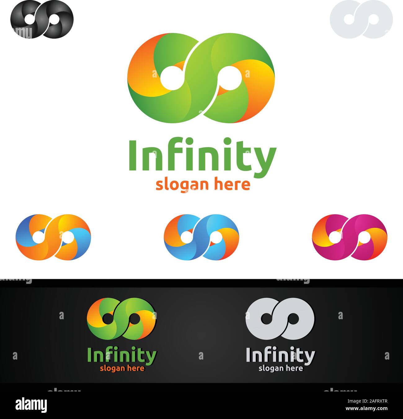 Infinity loop logo icon. Vector unlimited infinity, endless line shape ...