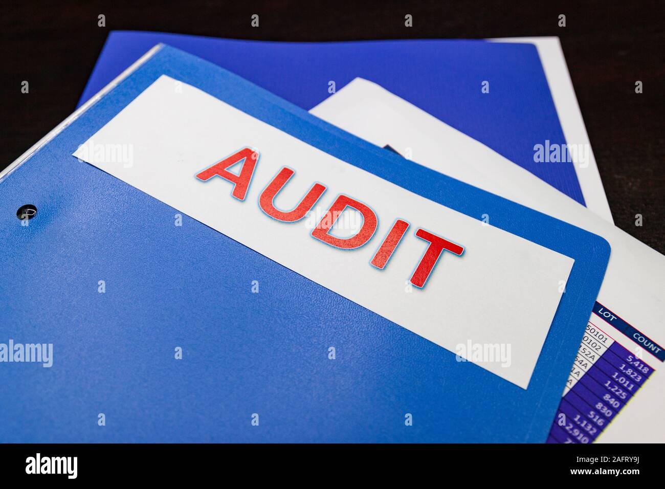 document folder for audit, business concept office Stock Photo - Alamy