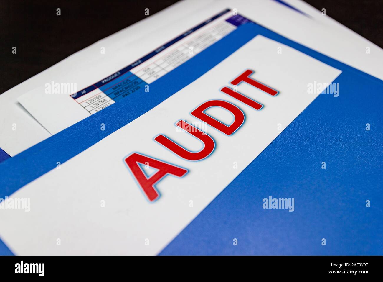 document folder for audit, business concept office Stock Photo - Alamy