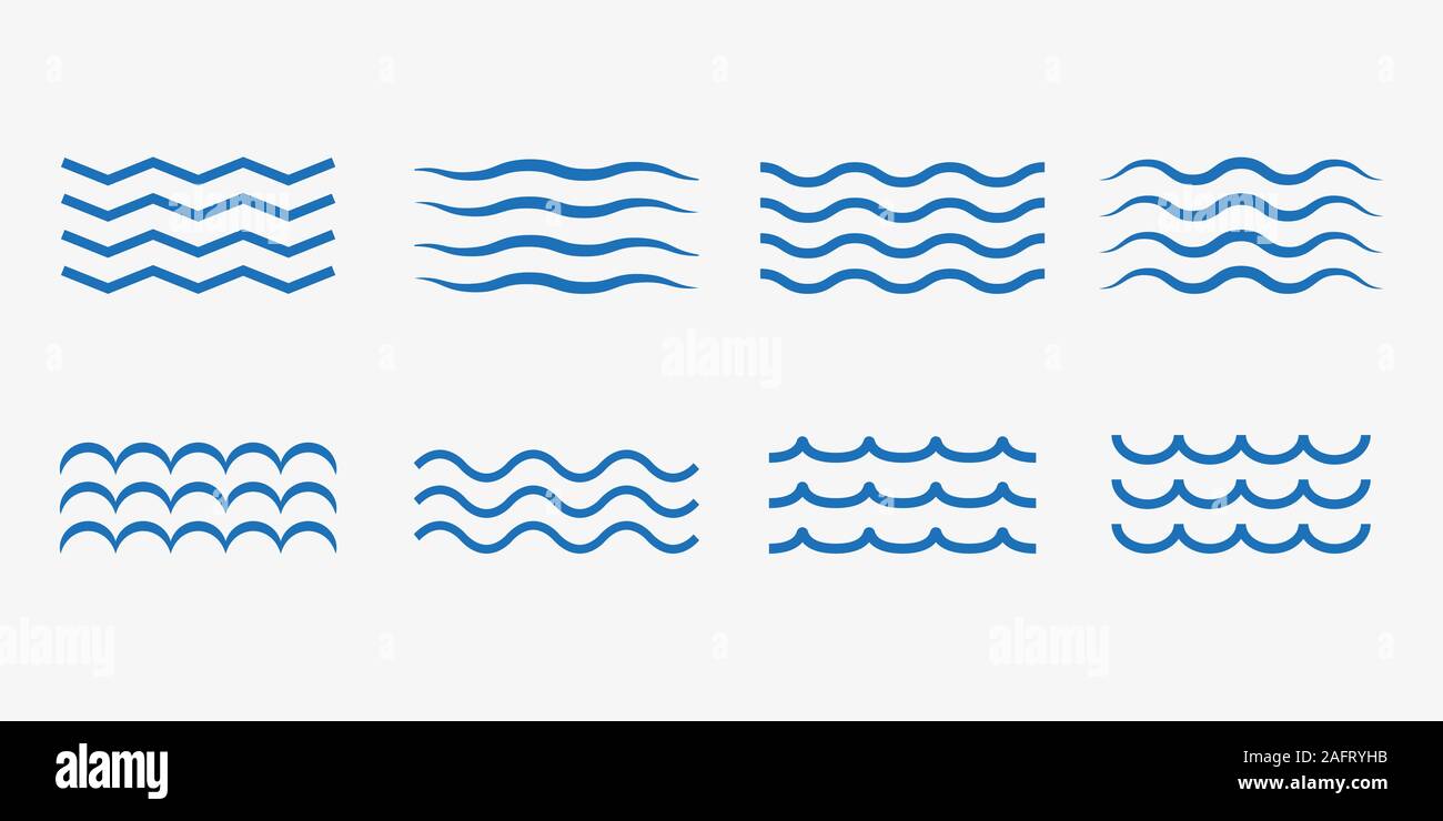 Wave icon set. Vector illustration, flat design Stock Vector Image ...