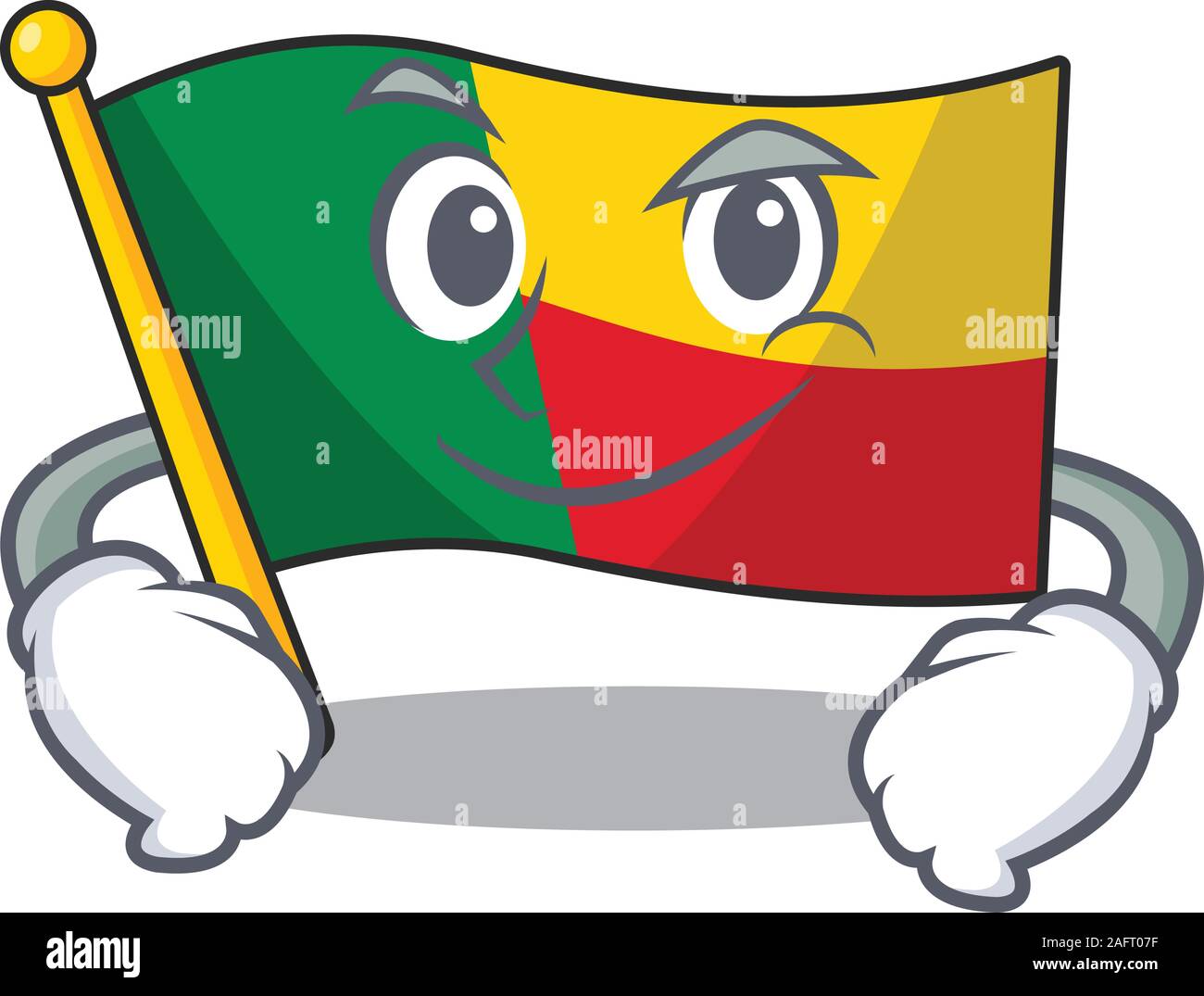 Cool flag benin Scroll mascot character with Smirking face Stock Vector ...