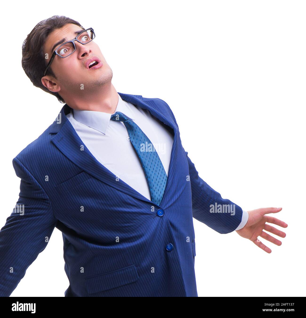 Businessman isolated on the white background Stock Photo - Alamy