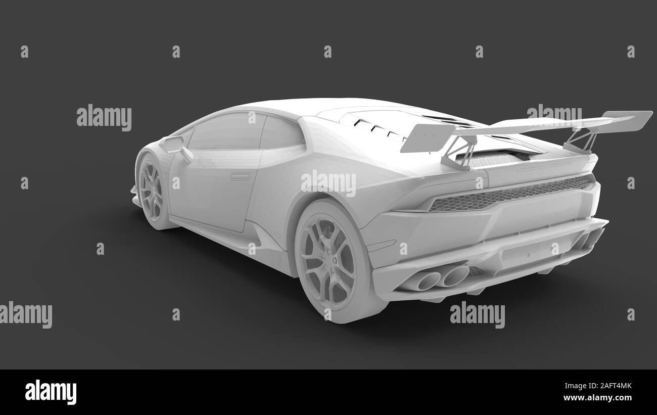 3d rendering of a sports car isolated in bright studio background Stock ...