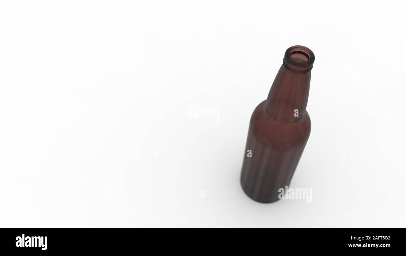 3d rendering of a glass beer bottle mockup in a studio background Stock ...