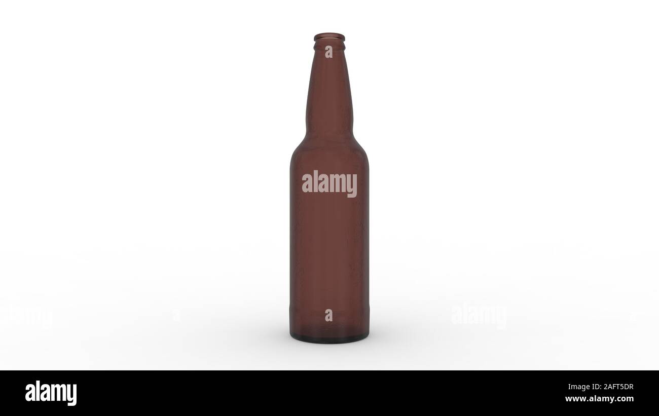 3d rendering of a glass beer bottle mockup in a studio background Stock ...