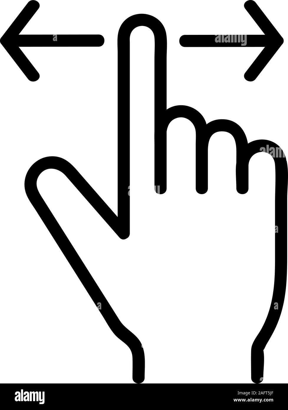 control on the touchscreen icon vector. Isolated contour symbol ... control on the touchscreen icon vector. Isolated contour symbol ...