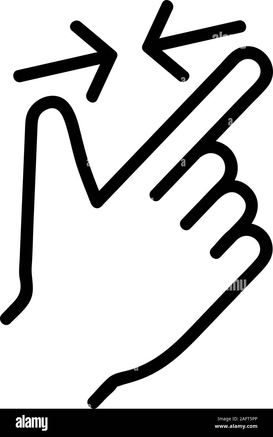 control on the touchscreen icon vector. Isolated contour symbol ...