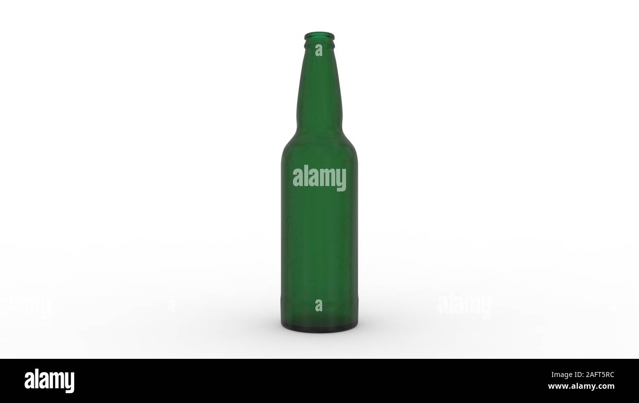 3d rendering of a glass beer bottle mockup in a studio background Stock ...