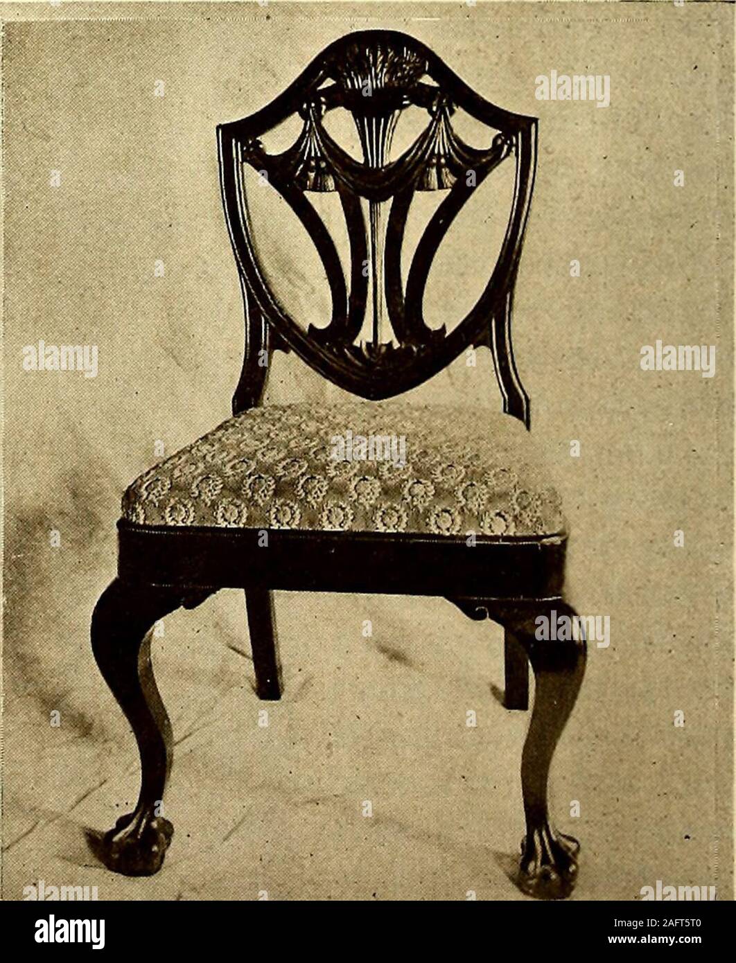 . American homes and gardens. Fine Heppelwhite chair, urn back ...