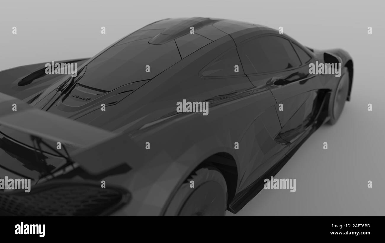 3d rendering of a sports car isolated in bright studio background Stock ...