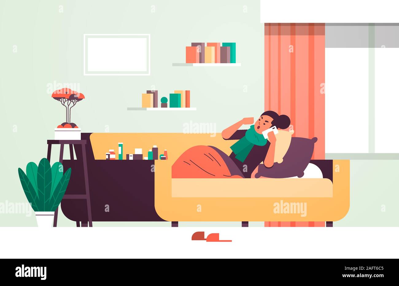 Woman calling cellphone Stock Vector Images - Alamy