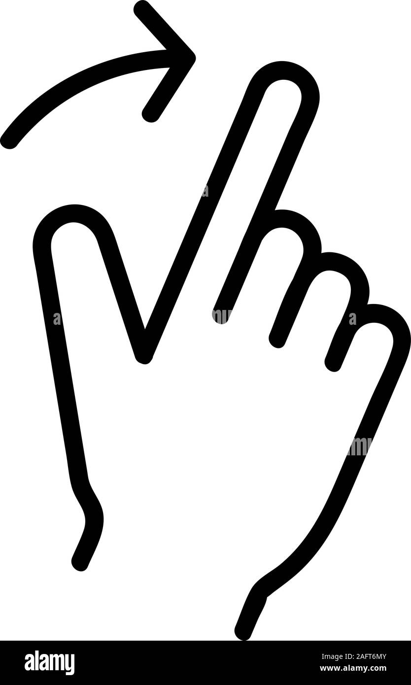 control on the touchscreen icon vector. Isolated contour symbol ...