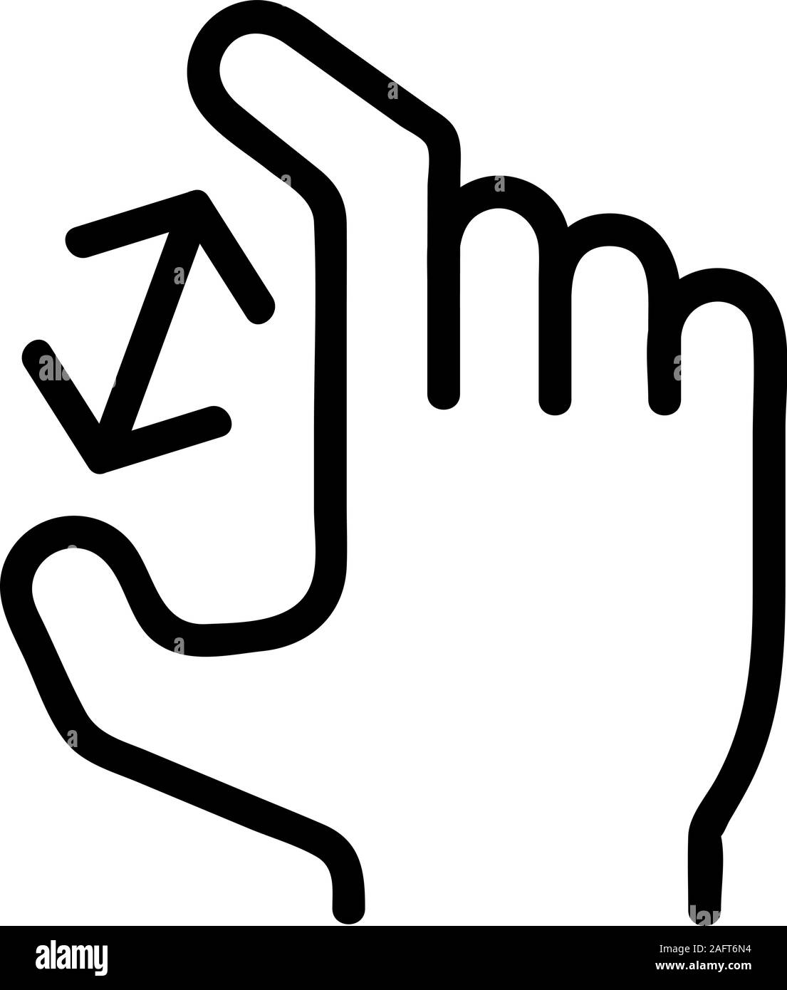 control on the touchscreen icon vector. Isolated contour symbol ...