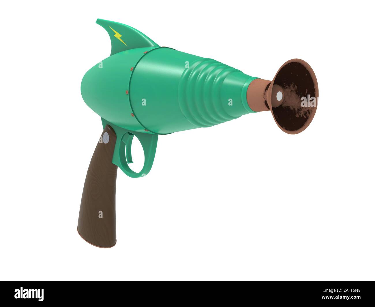 toy ray gun on solid background blaster pistol laser retro gun render ...