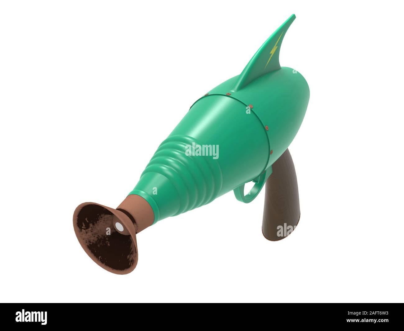 toy ray gun on solid background blaster pistol laser retro gun render ...