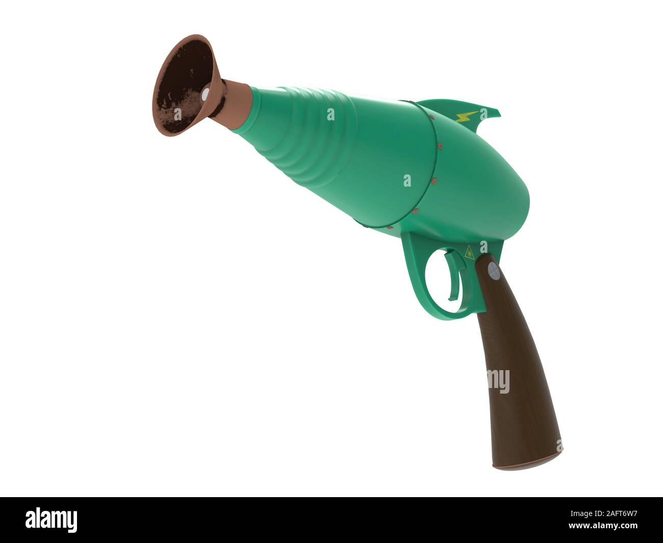 toy ray gun on solid background blaster pistol laser retro gun render ...