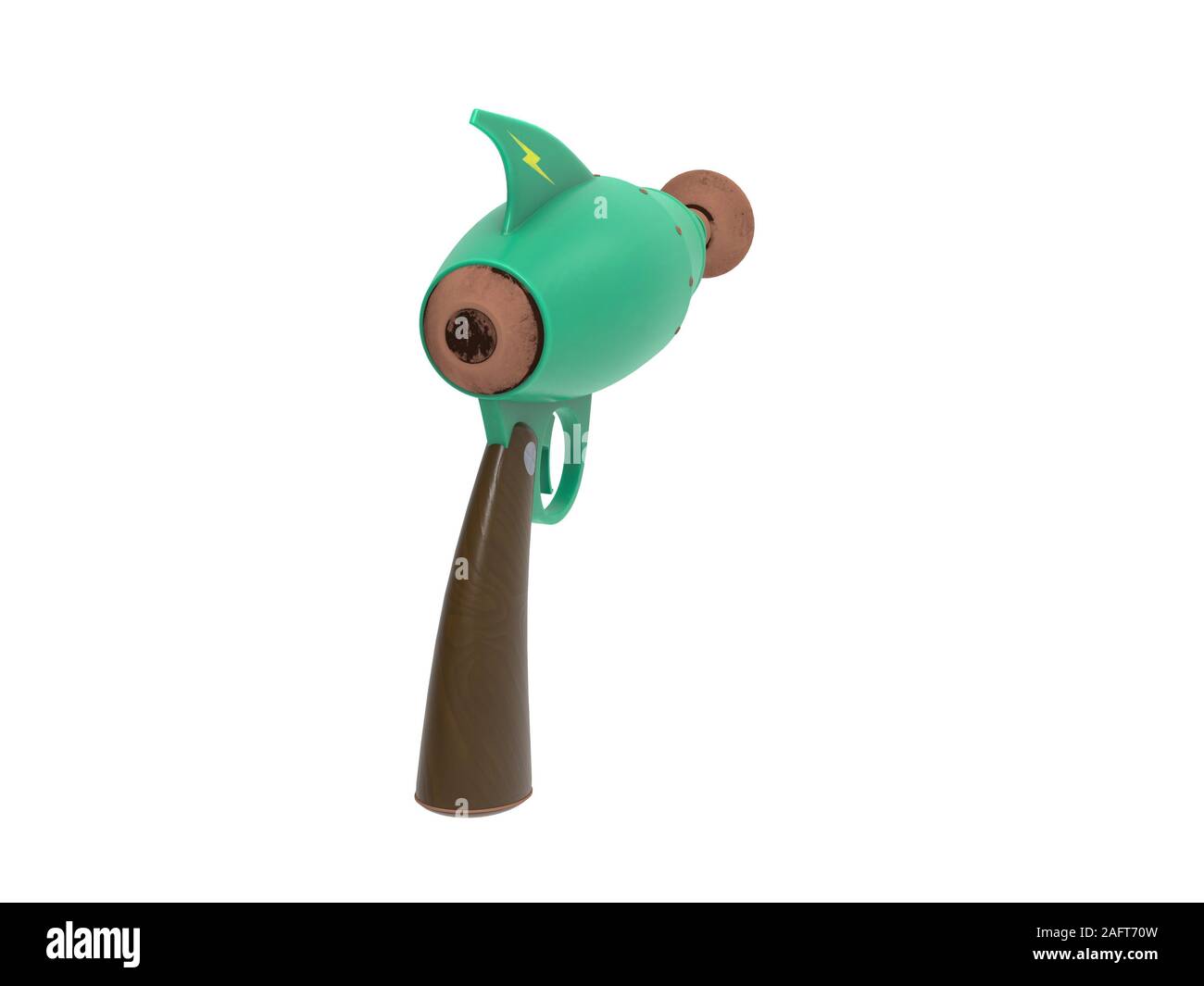 toy ray gun on solid background blaster pistol laser retro gun render ...
