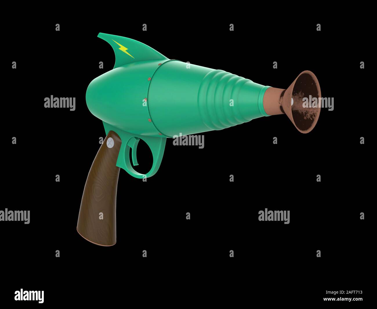 toy ray gun on solid background blaster pistol laser retro gun render ...