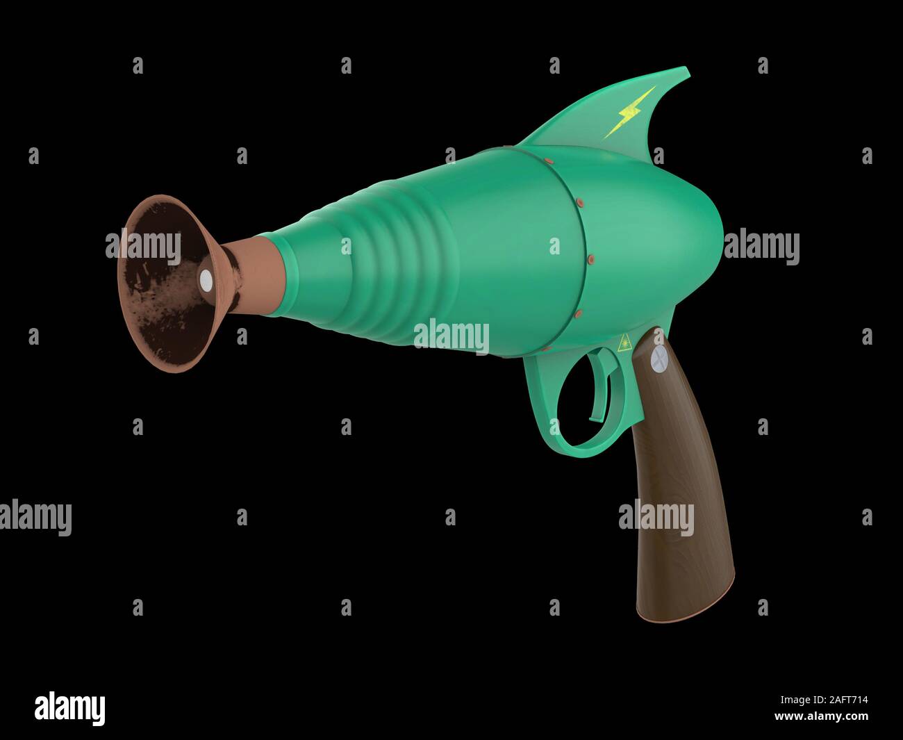 toy ray gun on solid background blaster pistol laser retro gun render ...