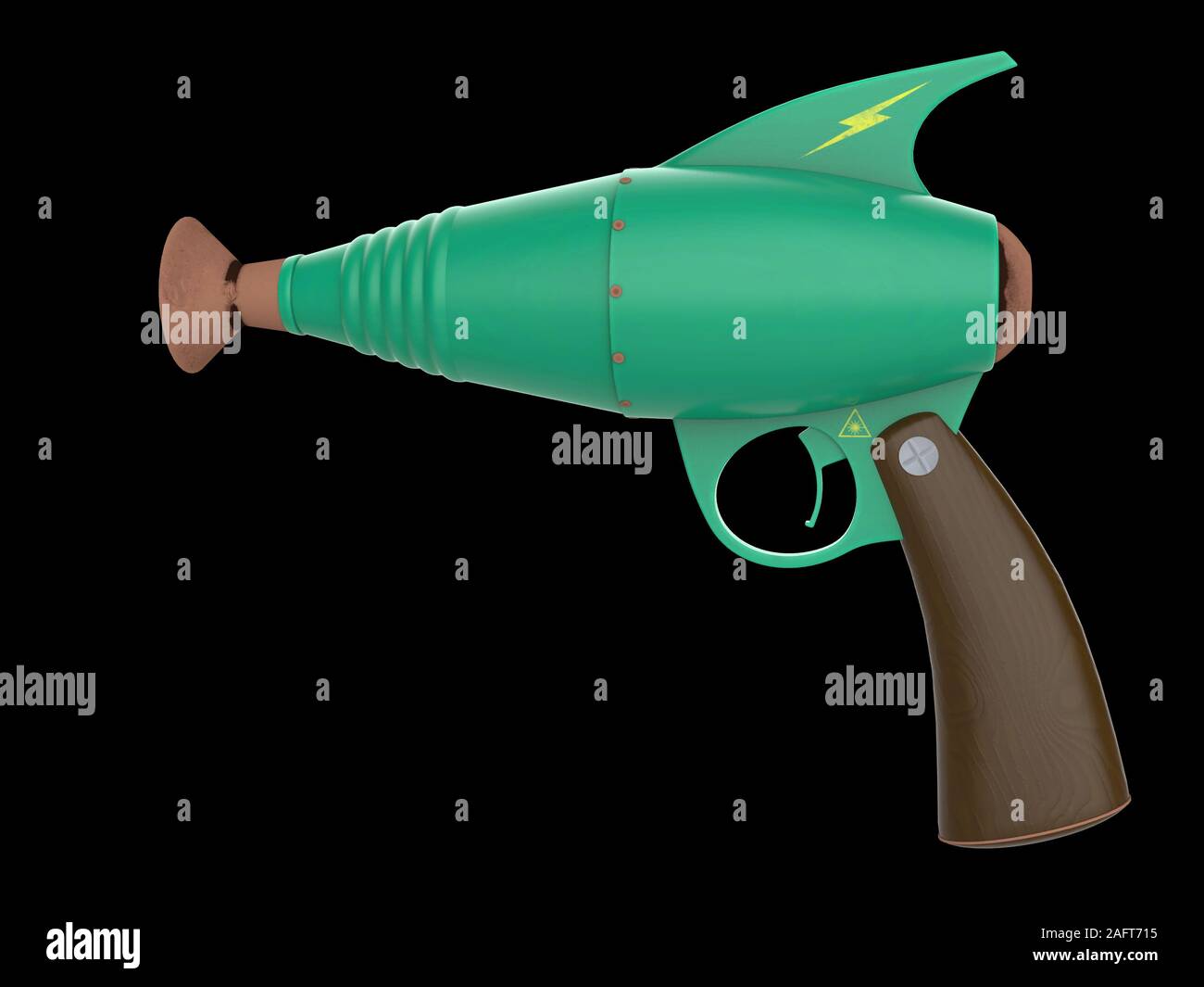 toy ray gun on solid background blaster pistol laser retro gun render ...