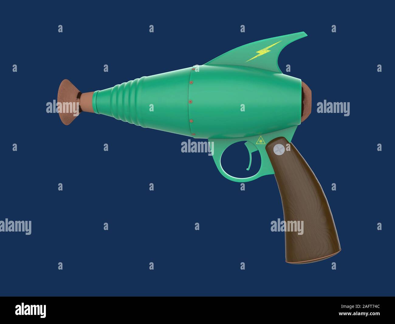 toy ray gun on solid background blaster pistol laser retro gun render ...