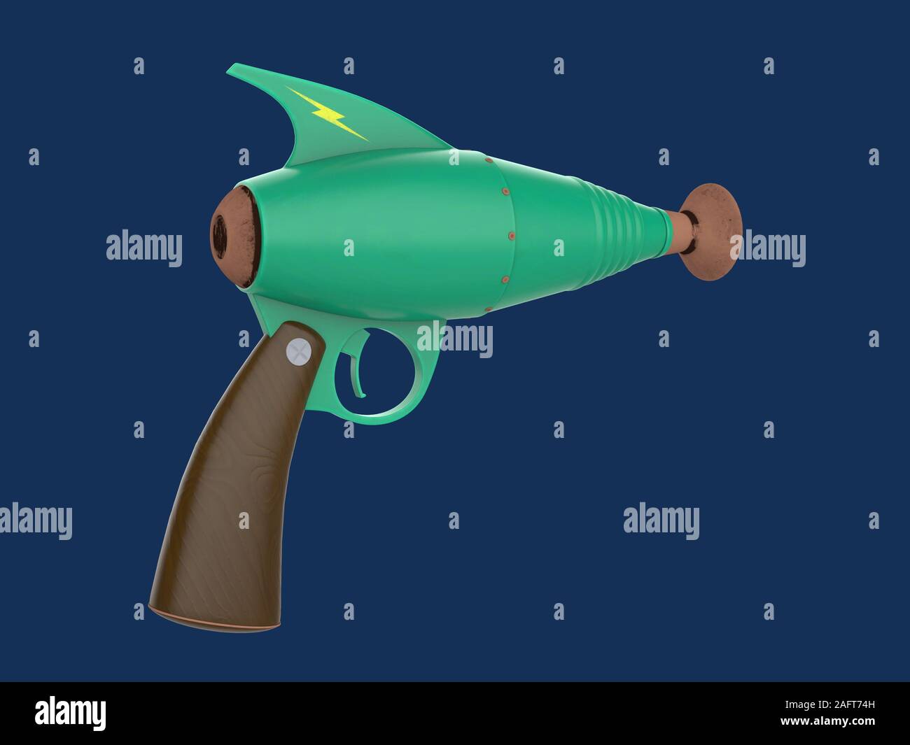 toy ray gun on solid background blaster pistol laser retro gun render ...