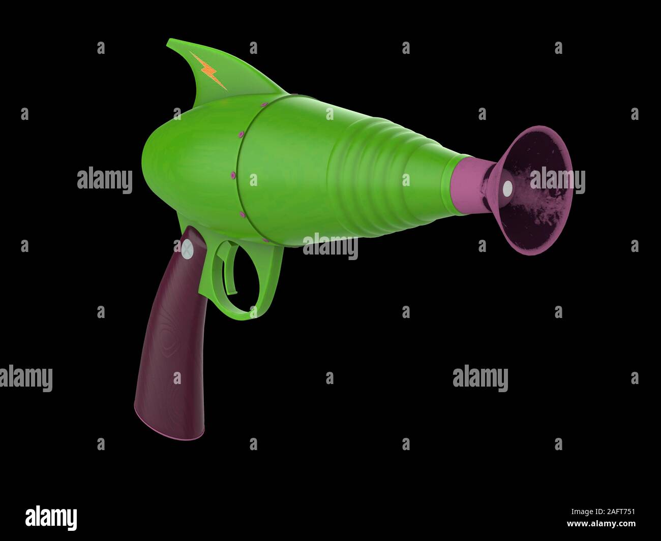 toy ray gun on solid background blaster pistol laser retro gun render ...