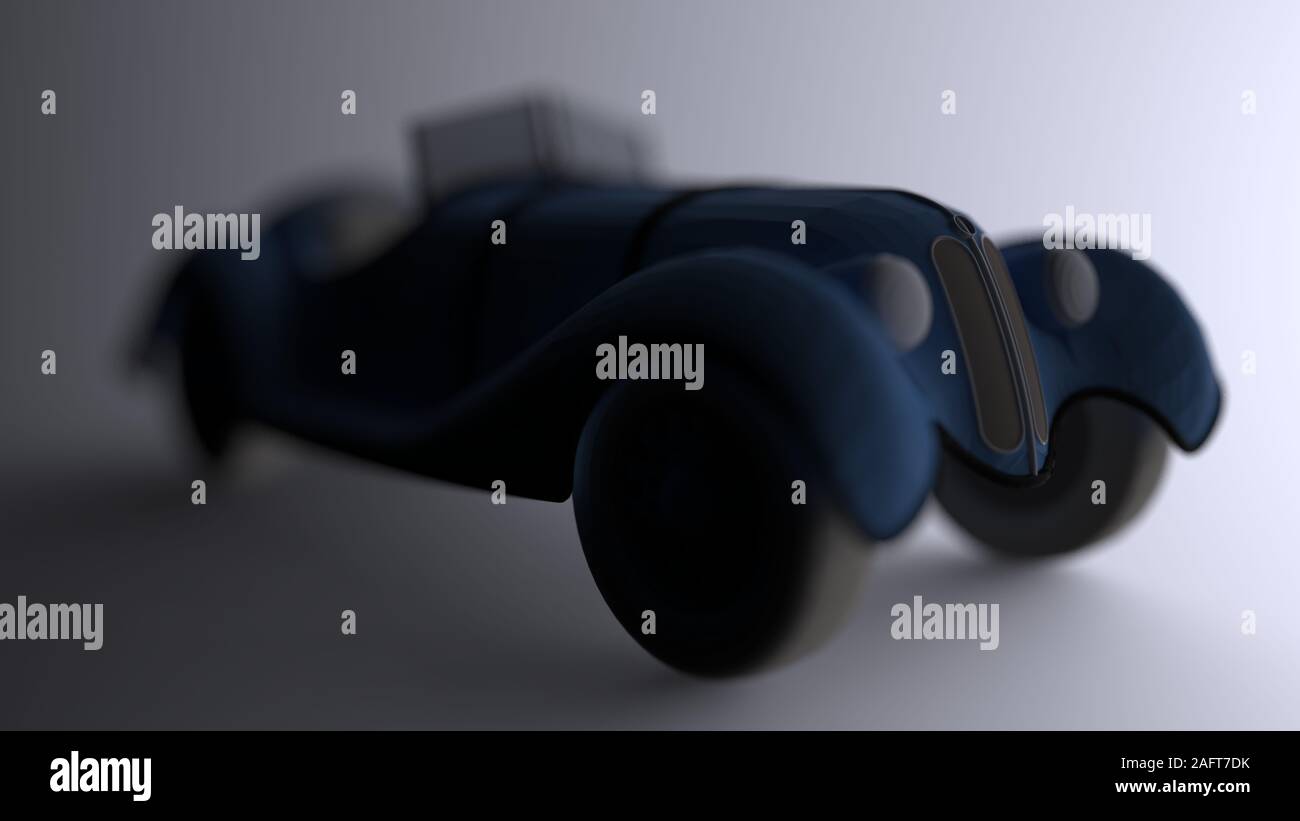 3d rendering of a vintage oldtimer car in a dark studio background ...