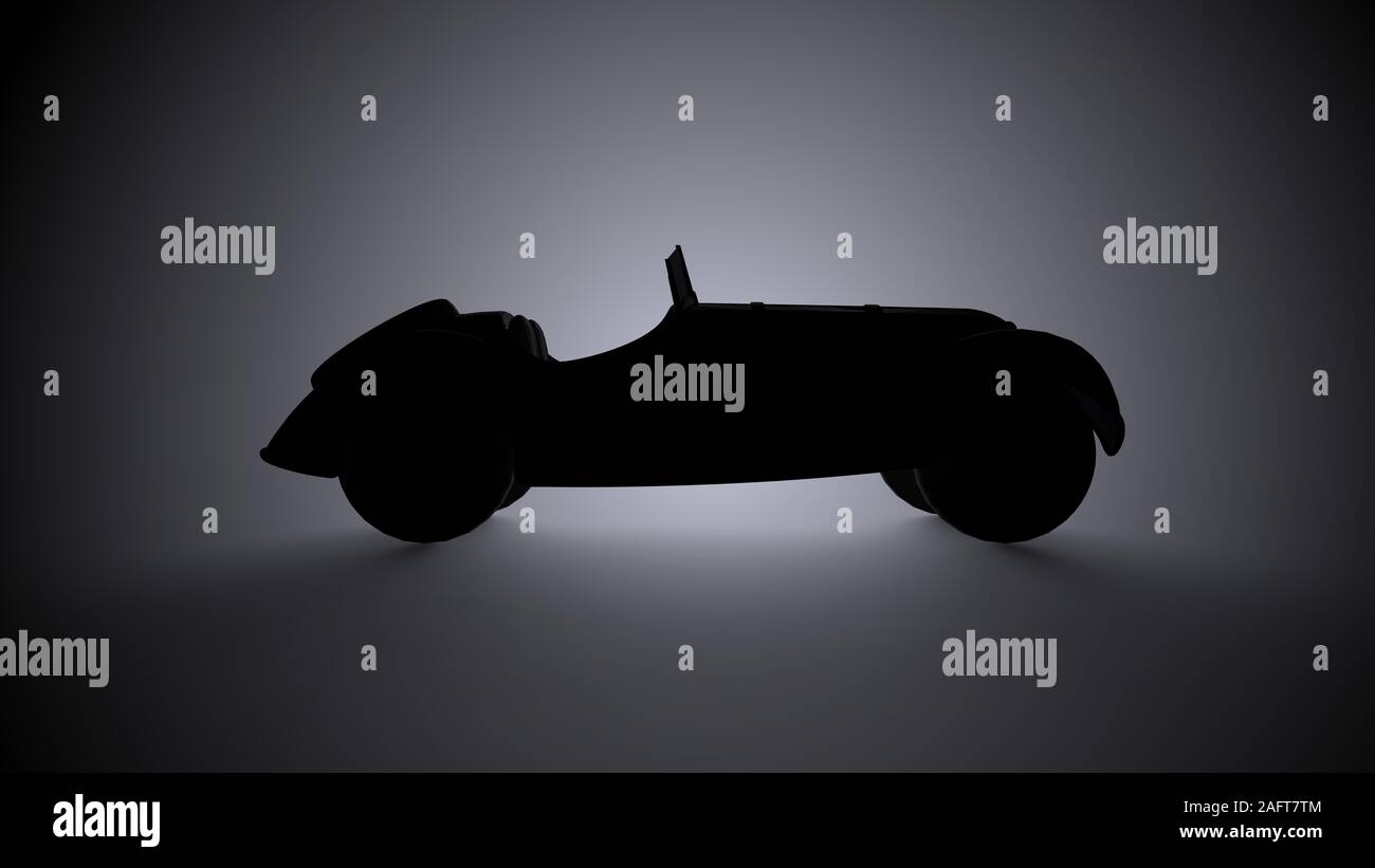 3d rendering of a vintage oldtimer car in a dark studio background ...