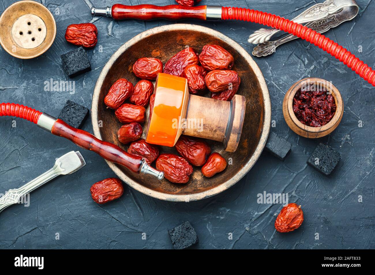 Turkish smoking hookah.Shisha tobacco with aroma of unabi Stock Photo ...