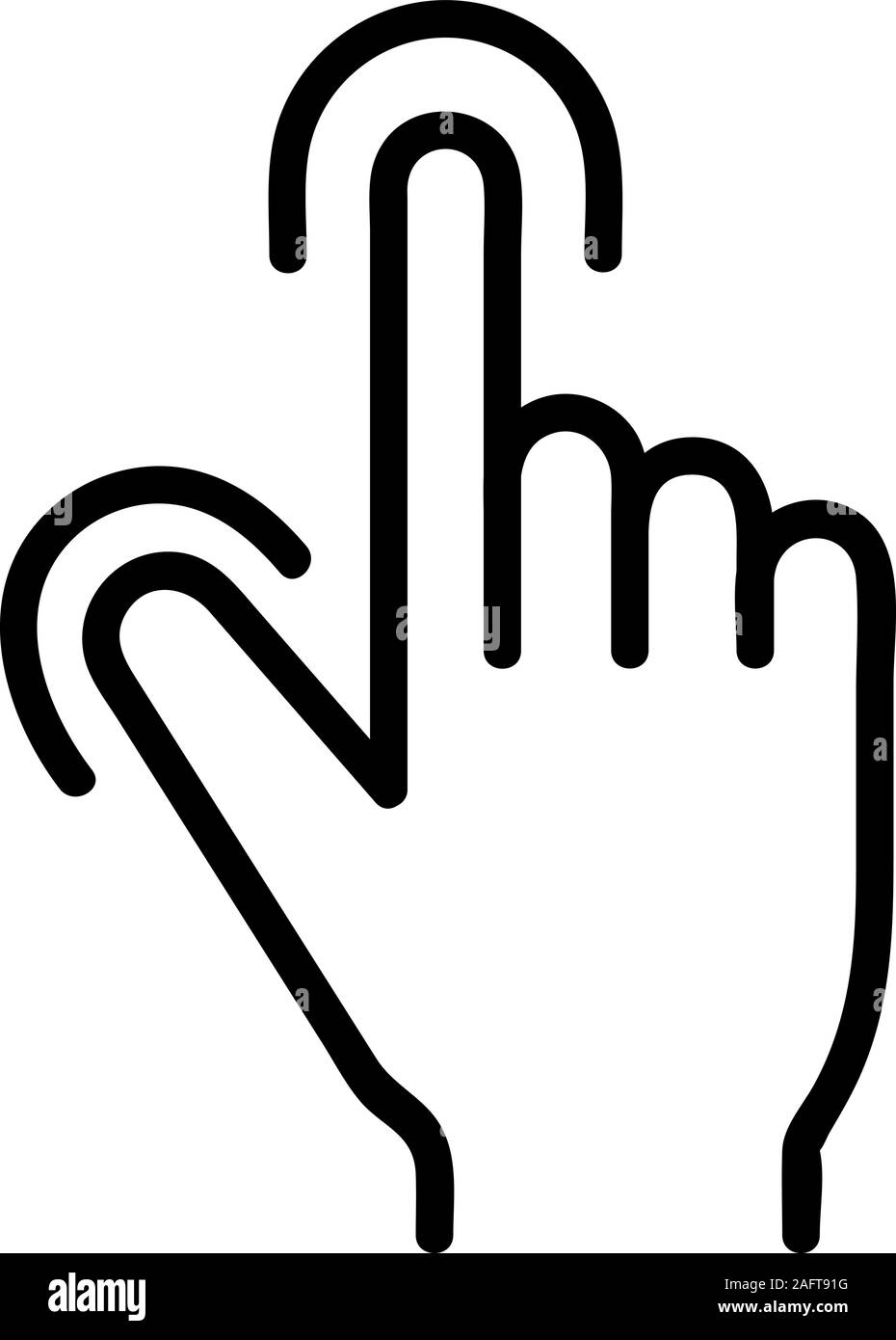 control on the touchscreen icon vector. Isolated contour symbol ...