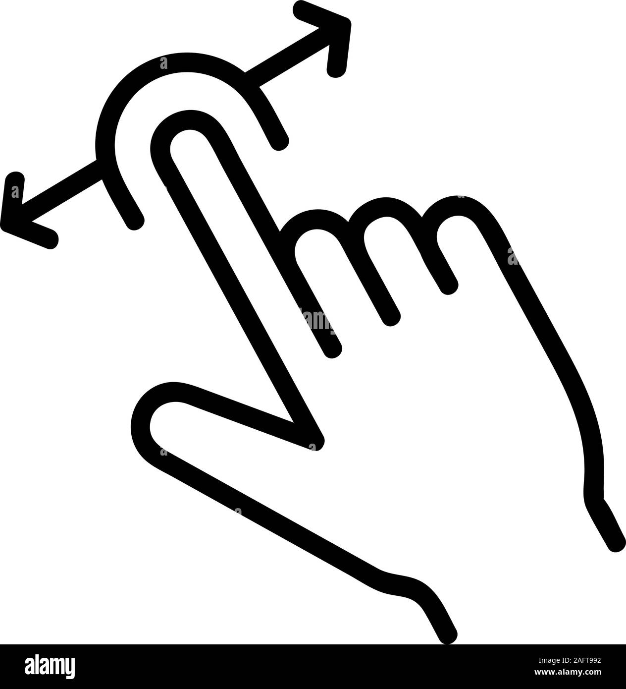 control on the touchscreen icon vector. Isolated contour symbol ...