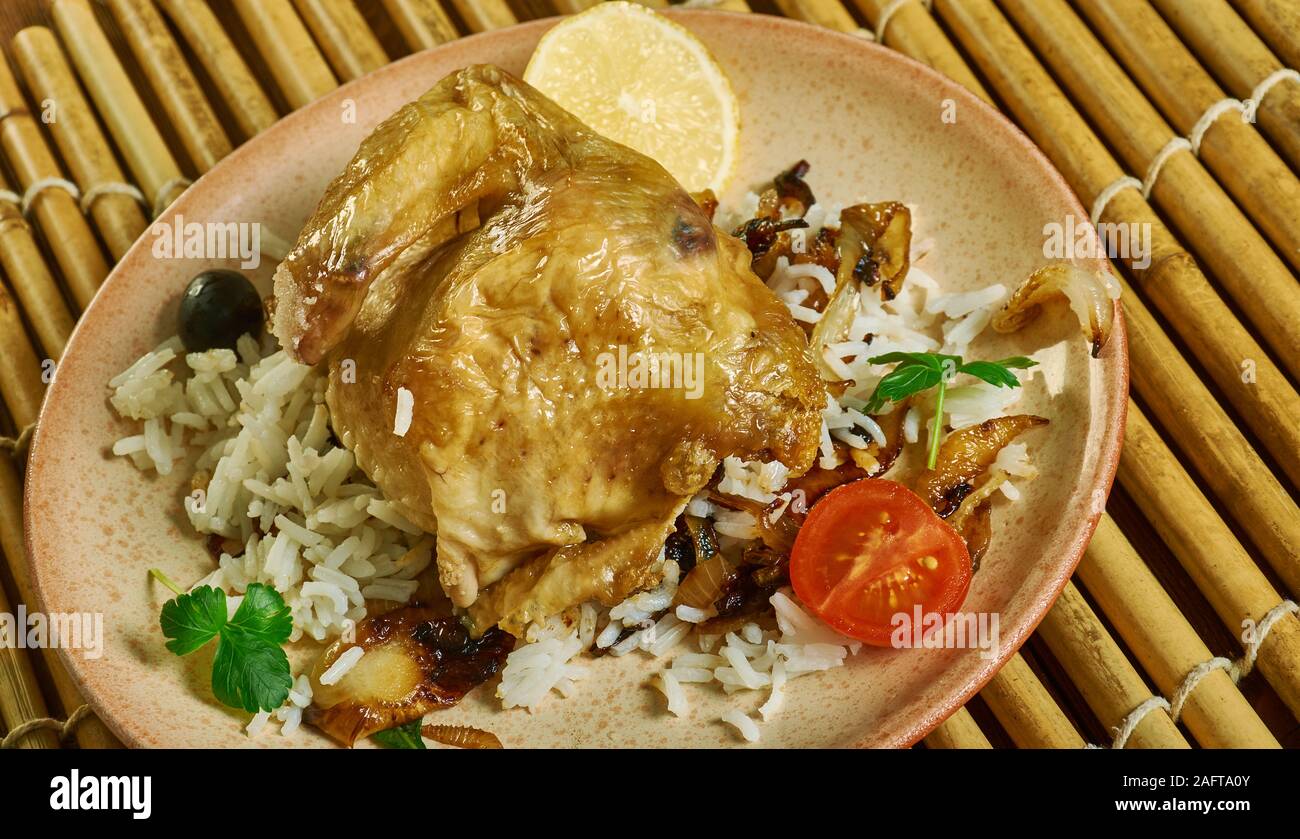 Greek-Style Roast Chicken Kota Riganati , Mediterranean cuisine Stock ...