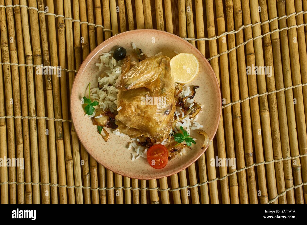 Greek-Style Roast Chicken Kota Riganati , Mediterranean cuisine Stock ...