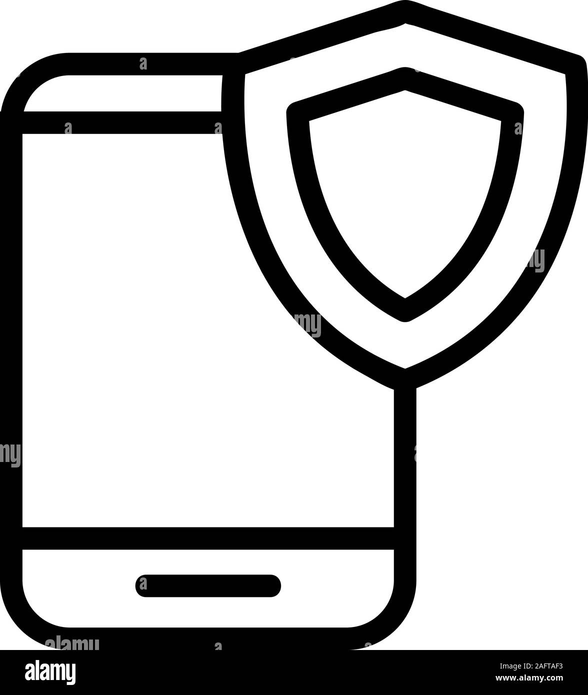 Phone icon vector protection app. Isolated contour symbol illustration ...