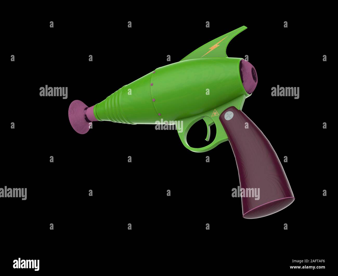 toy ray gun on solid background blaster pistol laser retro gun render ...