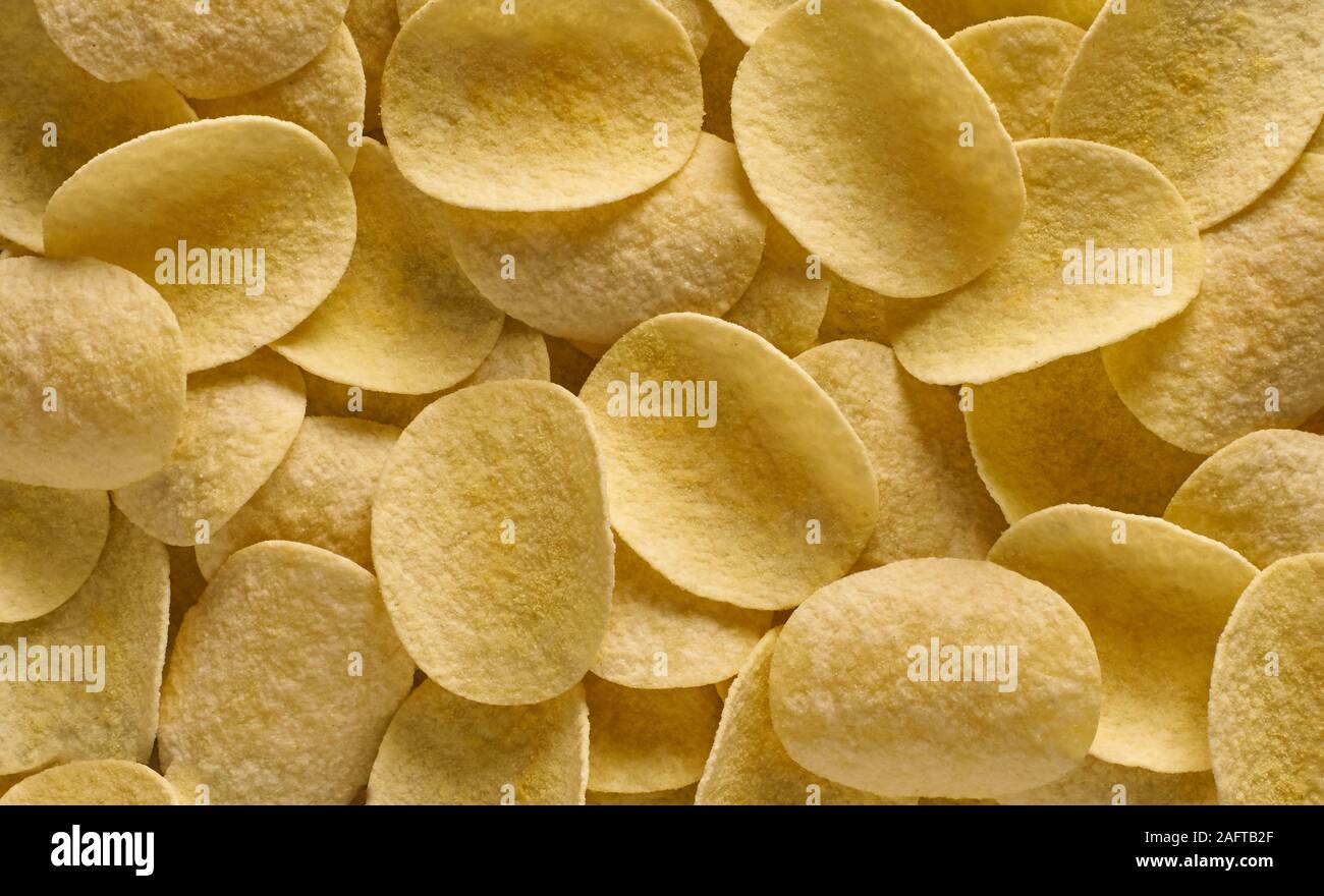 food background from texture of potato chips closeup Stock Photo - Alamy