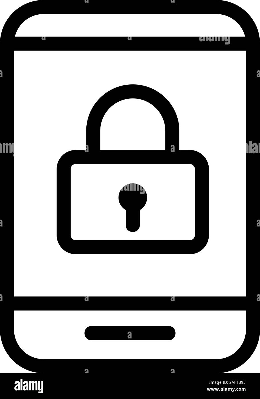 Lock the phone icon vector. Isolated contour symbol illustration Stock ...