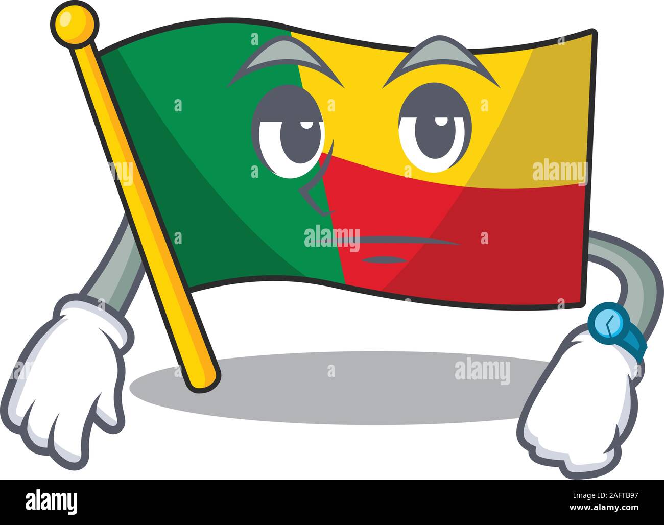 Waiting gesture flag benin Scroll on cartoon character design Stock ...