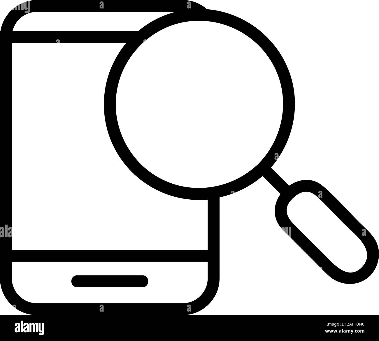 Searching the phone icon vector. Isolated contour symbol illustration ...